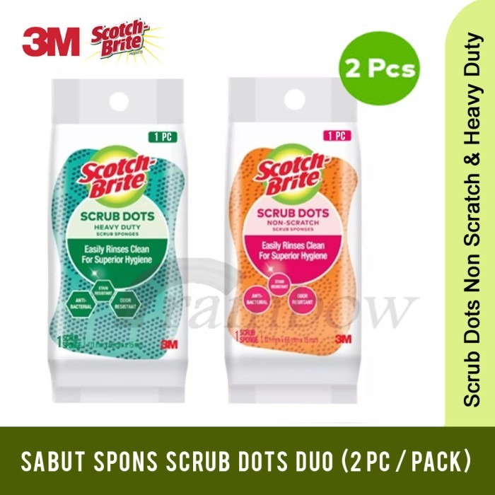 Jual Scotch Brite 3M Sabut Spons SCRUB DOTS DUO - 2 pc / pack | Shopee ...