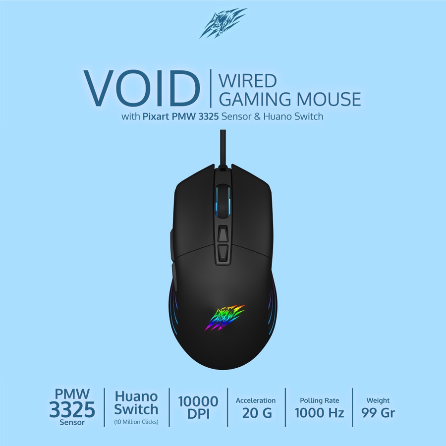 Jual Mouse Gaming RGB Sades Void PMW 3325 - EX REVIEW | Shopee Indonesia
