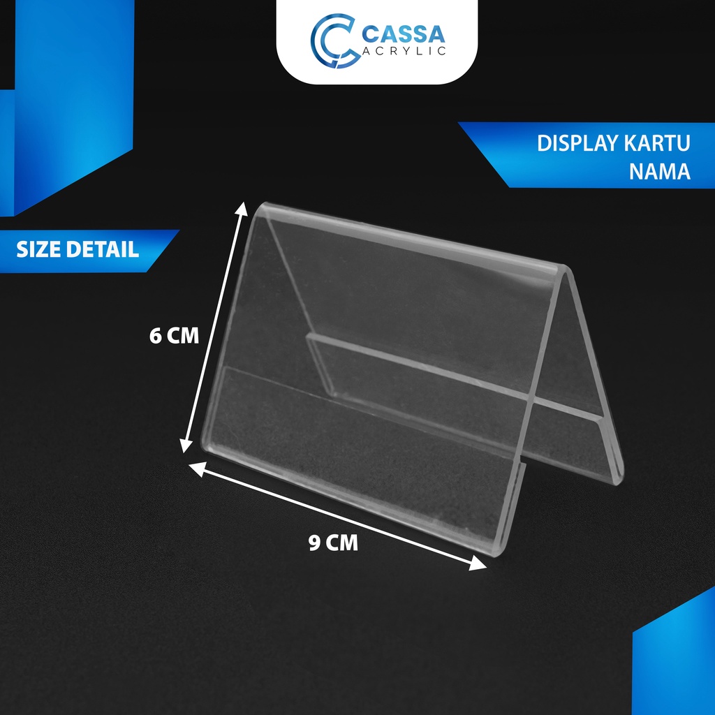 Jual PAPAN / STAND KARTU NAMA SEGITIGA / KARTU BISNIS NAME TAG AKRILIK ...