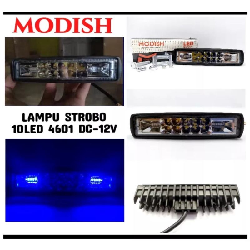 Jual Lampu Tembak Panjang LED 10 Mata Universal Code 4601 Warna Biru ...