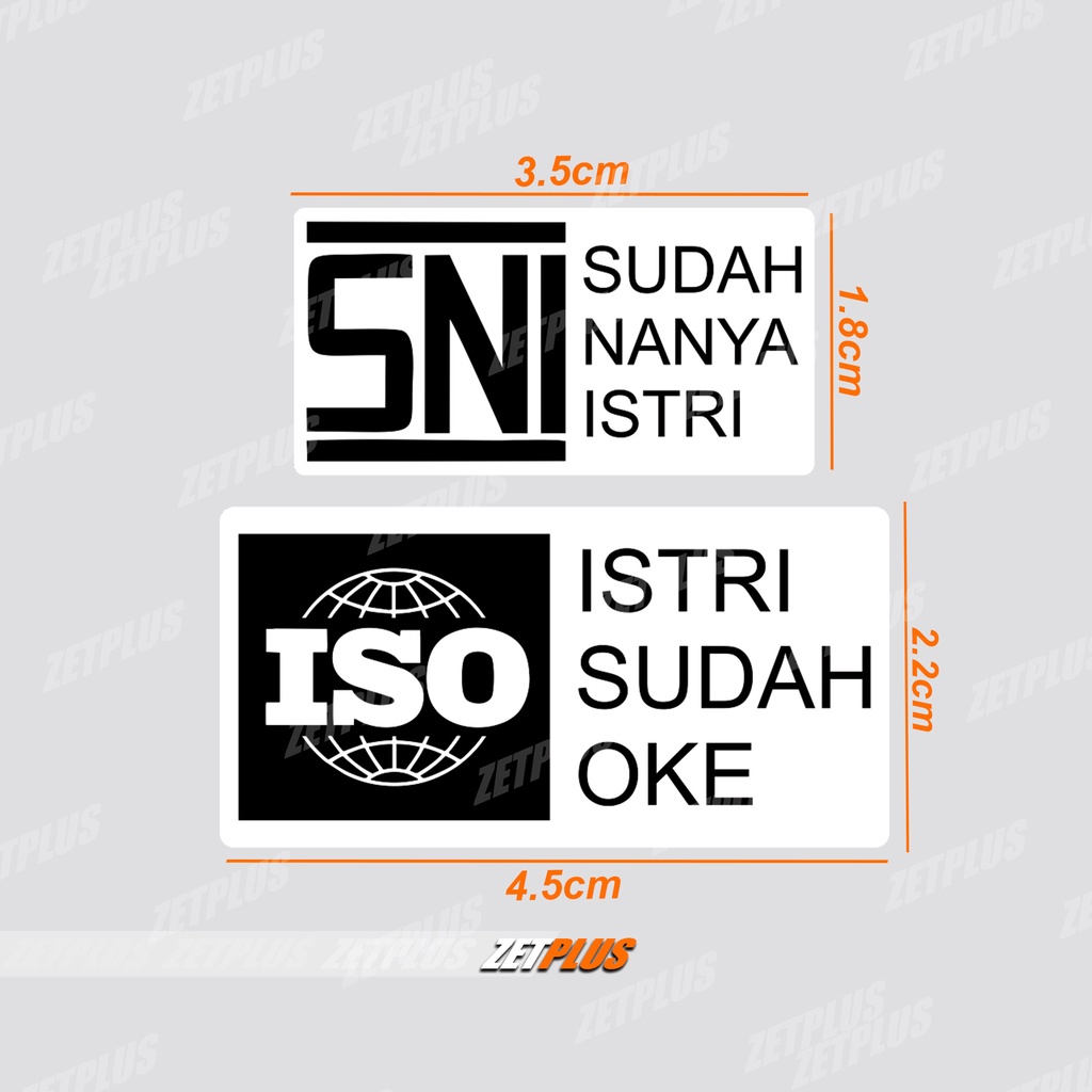 Jual STIKER ISO-SNI /sticker vinyl istri sudah oke/motocross ATV trail ...