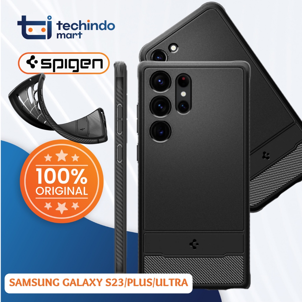 Jual Case Samsung Galaxy S23 Ultra Plus Spigen Rugged Armor Carbon Casing | Shopee Indonesia