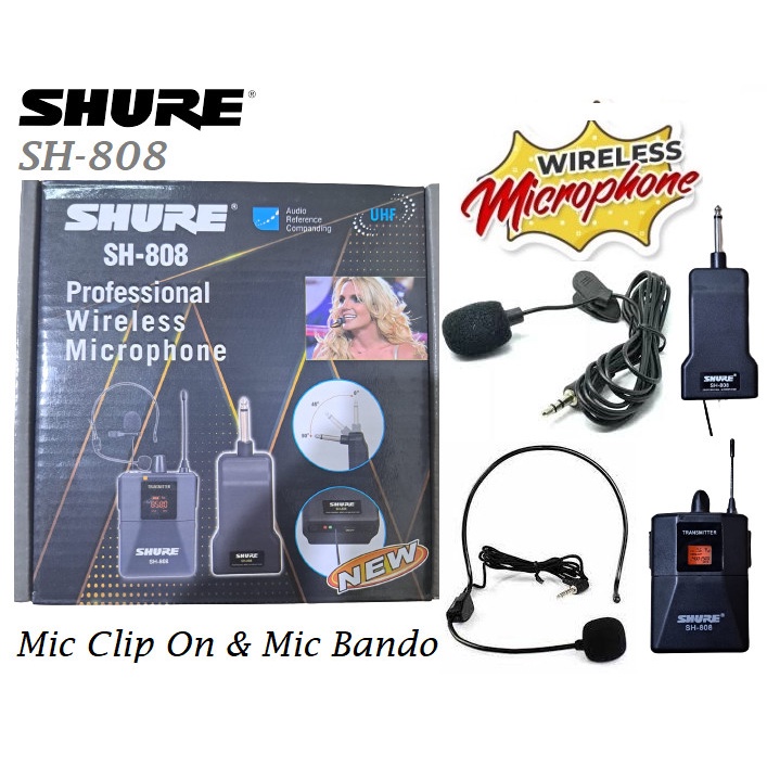 Jual MIC CLIP ON + MIC BANDOO WERLES SHURE SH 808 Kualitas Bagus ...