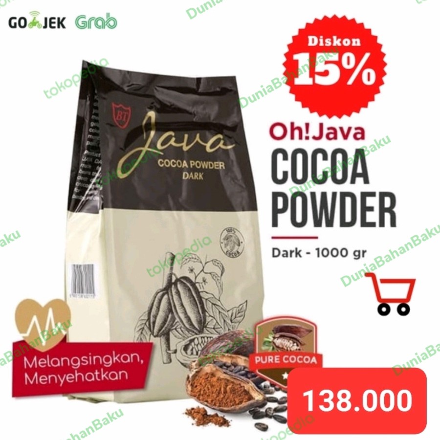 Jual Oh!JAVA DARK Cocoa Powder 1000g Dark Chocolate| ASLI (Bukan Repack ...