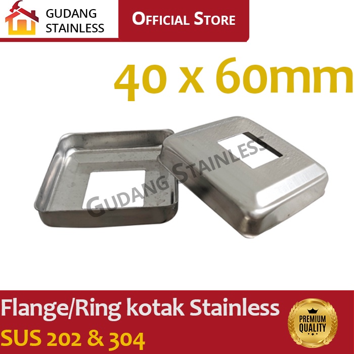 Jual Flange/Ring kotak Stainless 202 & 304 40x60mm | Shopee Indonesia