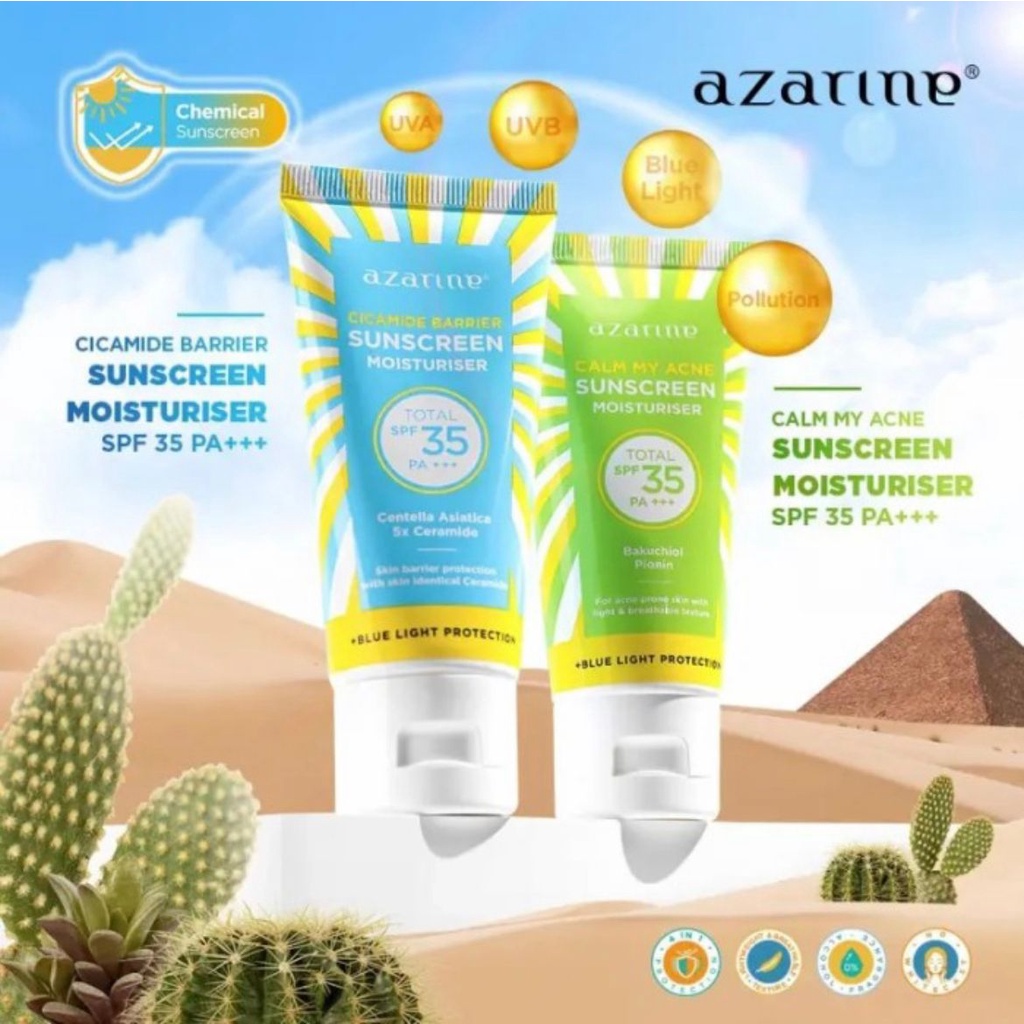 Jual Azarine Sunscreen Moisturizer Spf 35pa+++ 40ml | Shopee Indonesia