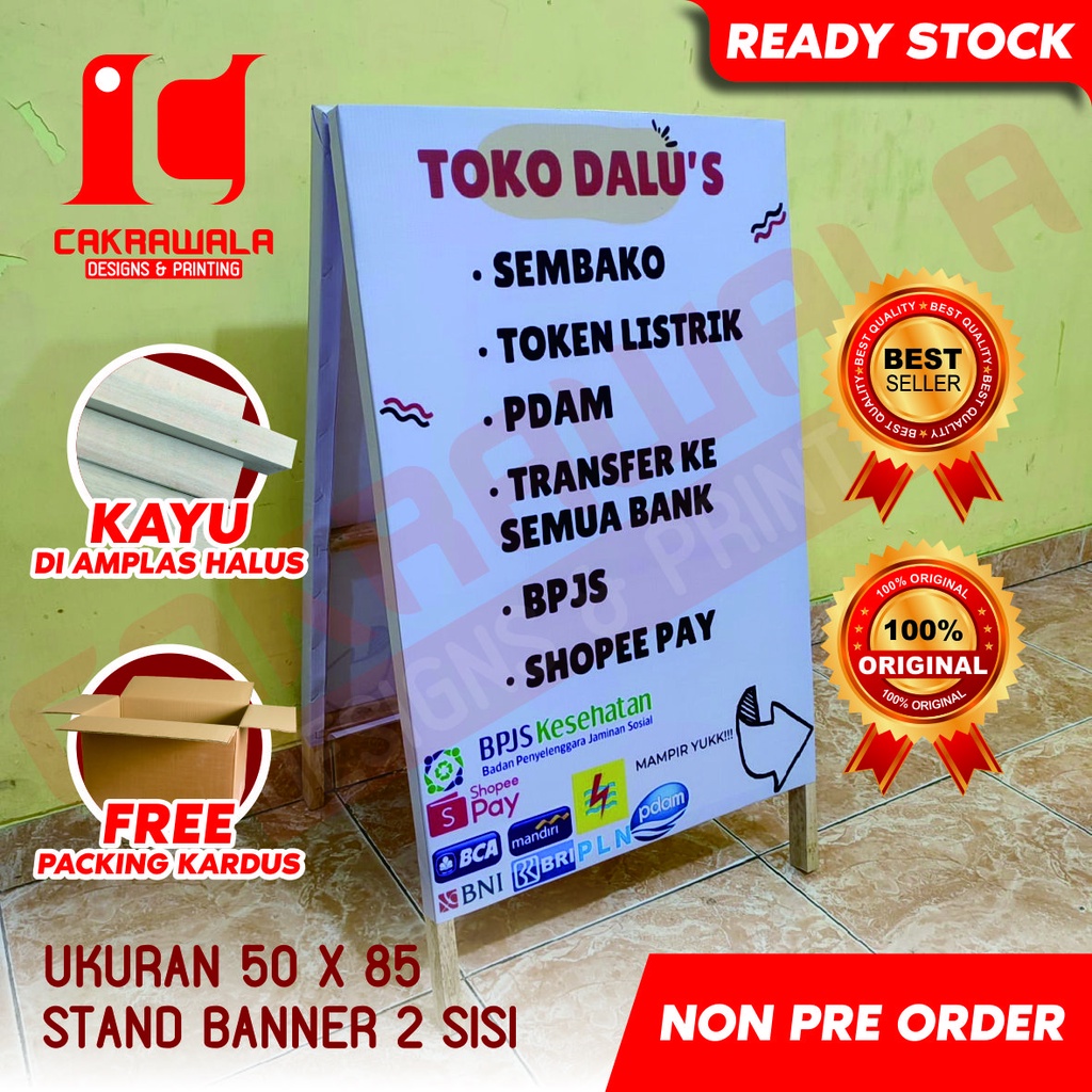 Jual STAND BANNER KAYU JUALAN SEMBAKO UKURAN 50 X 85 - STANDING BANNER ...