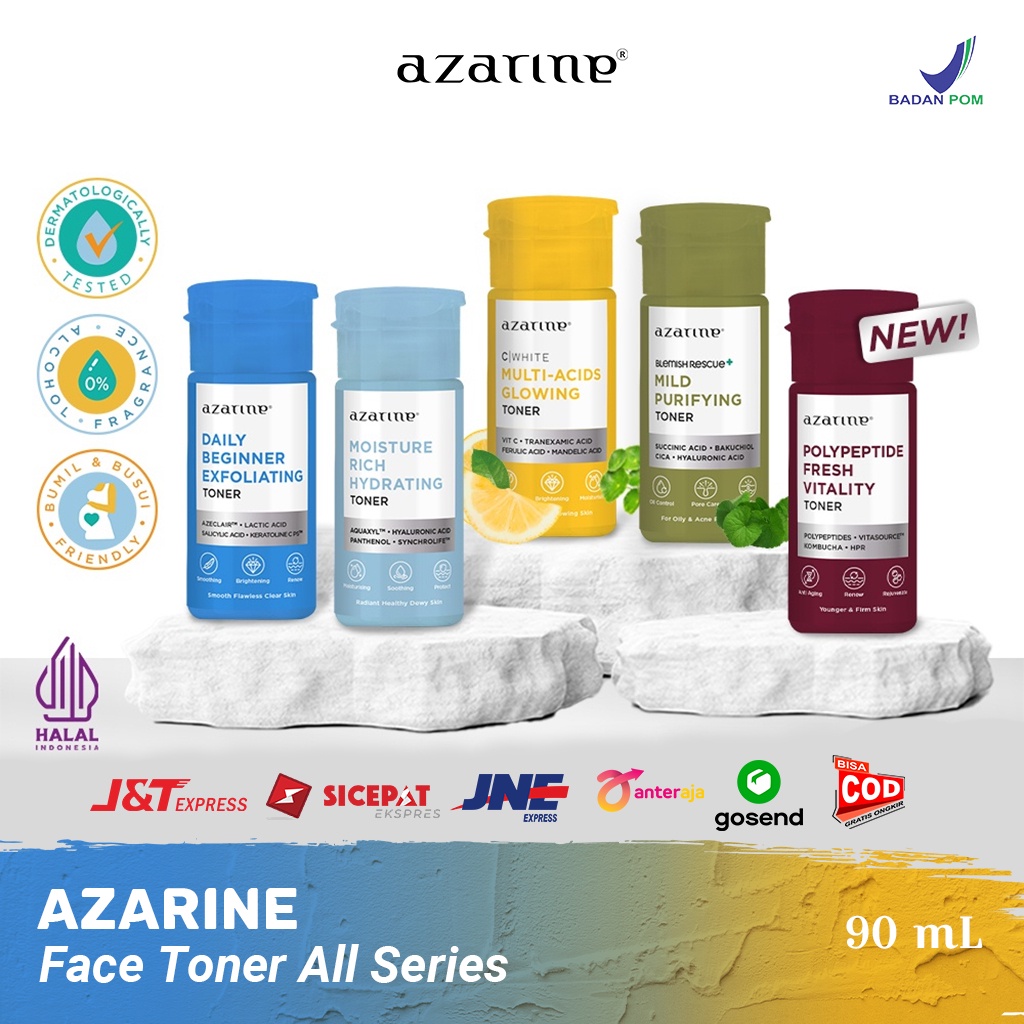 Jual AZARINE Face Toner All Series 90ml | Toner Wajah Mild Purifying ...