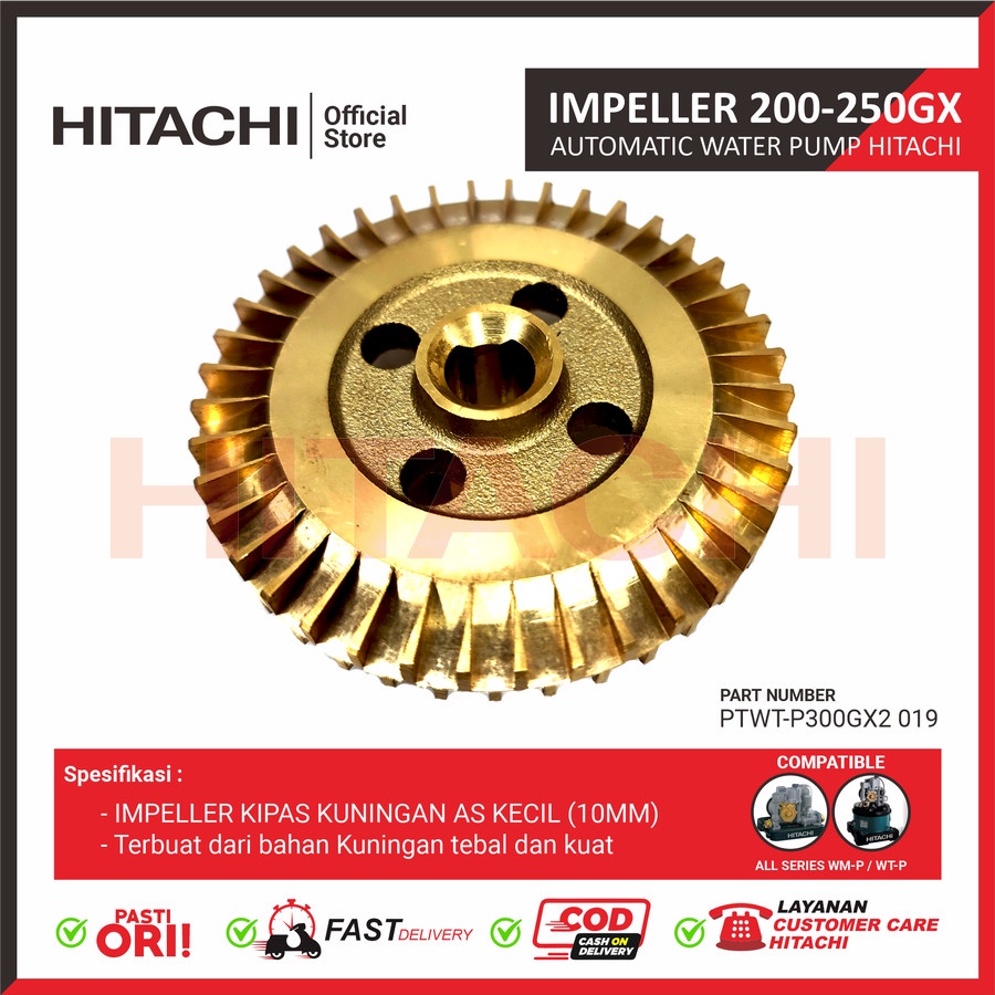 Jual Impeller pompa air HITACHI - Kipas pompa air AS KECIL (10MM) WT ...