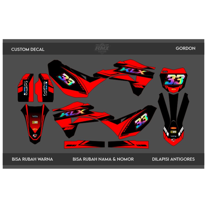 Jual DECAL GORDON FULLBODY (004) DEKAL STIKER KLX 150 GORDON 2016 2017 ...