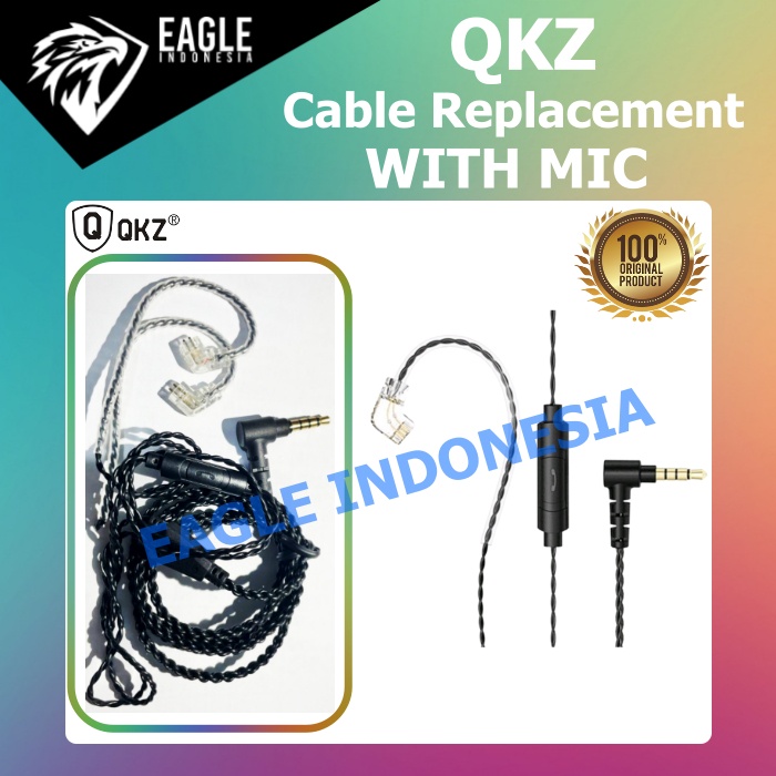 Jual QKZ OFC Cable WITH MIC 4 Core Braided for QKZ alt KZ TRN CCA ...