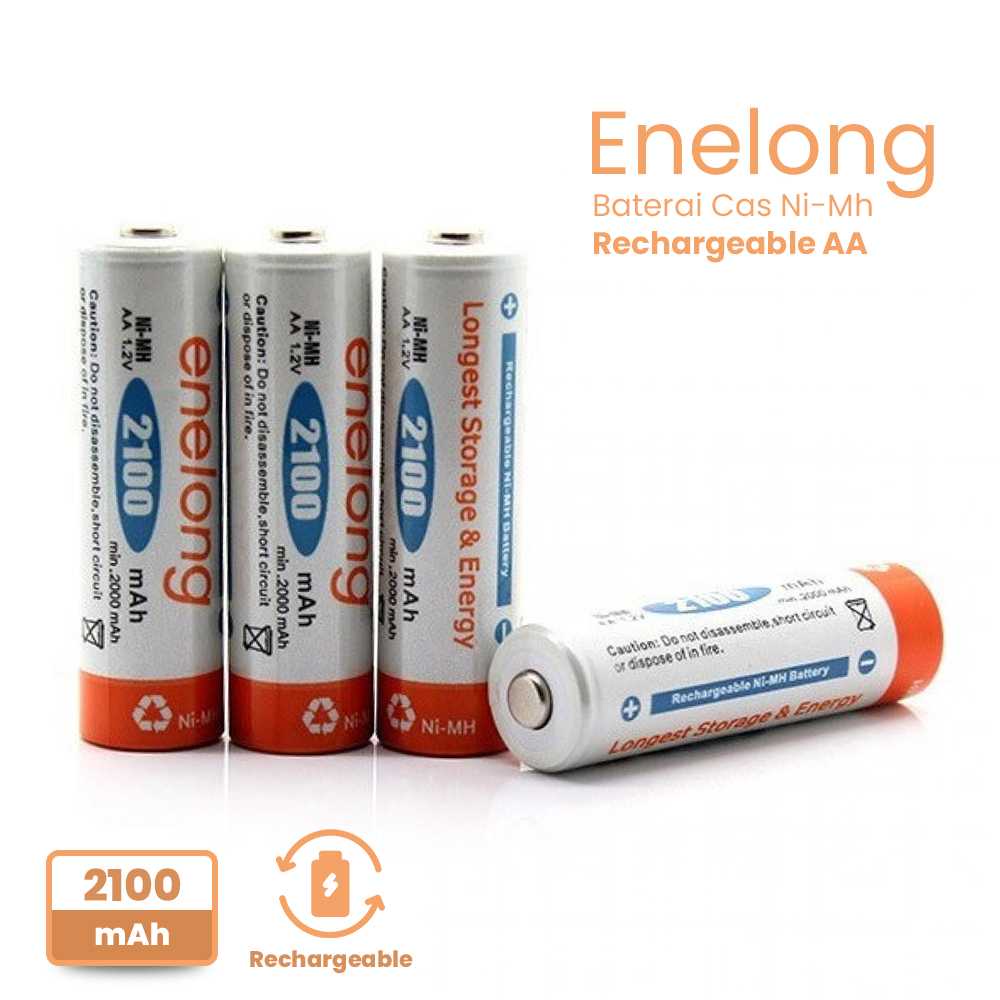 Jual Enelong Batu Baterai AAA Rechargeable NiMH 1.2V 2100mAh 4Pcs Batu ...