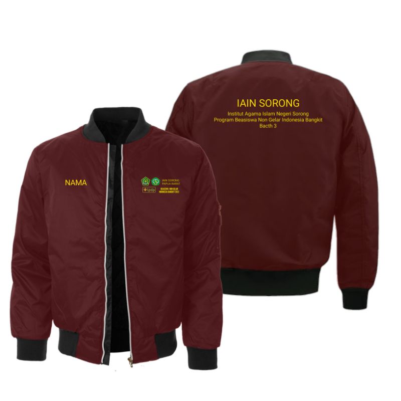 Jual Jaket Seragam Bomber IAIN SORONG - Costume nama | Shopee Indonesia