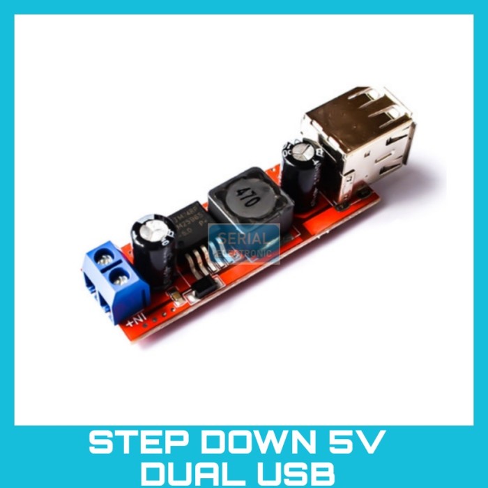 Jual STEPDOWN 5V DUAL USB LM2596 DC CONVERTER 9V-36V TO 5A 3A MODUL ...