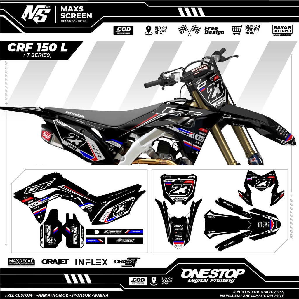 Jual DECAL CRF 150 L ( W SERIES ) FREE CUSTOM | Shopee Indonesia