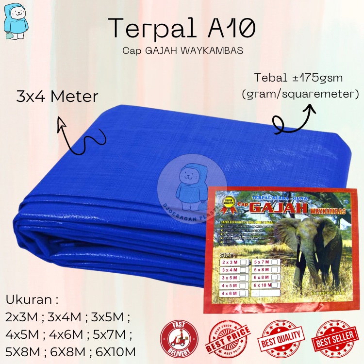 Jual [3x4 Meter] Terpal Plastik A10 Lokal Cap Gajah Waykambas | Shopee ...