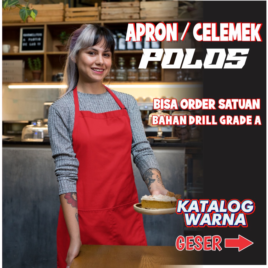 Jual APRON POLOS / Celemek Polos (ETALASE POLOS) Apron Celemek Barista ...