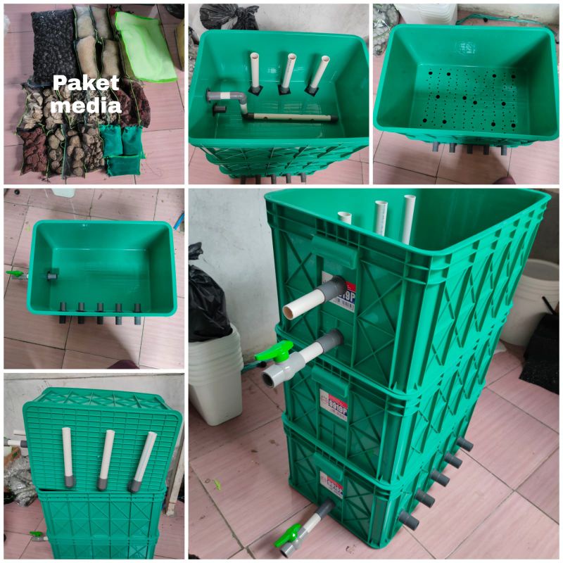 Jual TRICKLE FILTER JUMBO 3 SUSUN BOX FILTER KOLAM DENGAN MEDIA FILTER ...