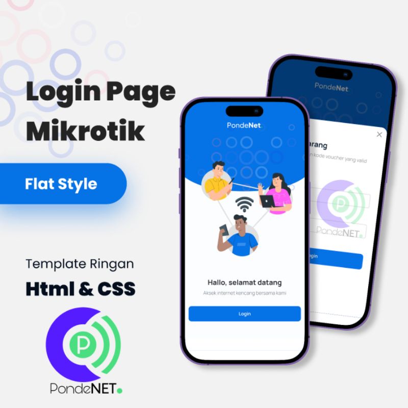 Jual Template login page hotspot wifi flat style dan glass | Shopee ...