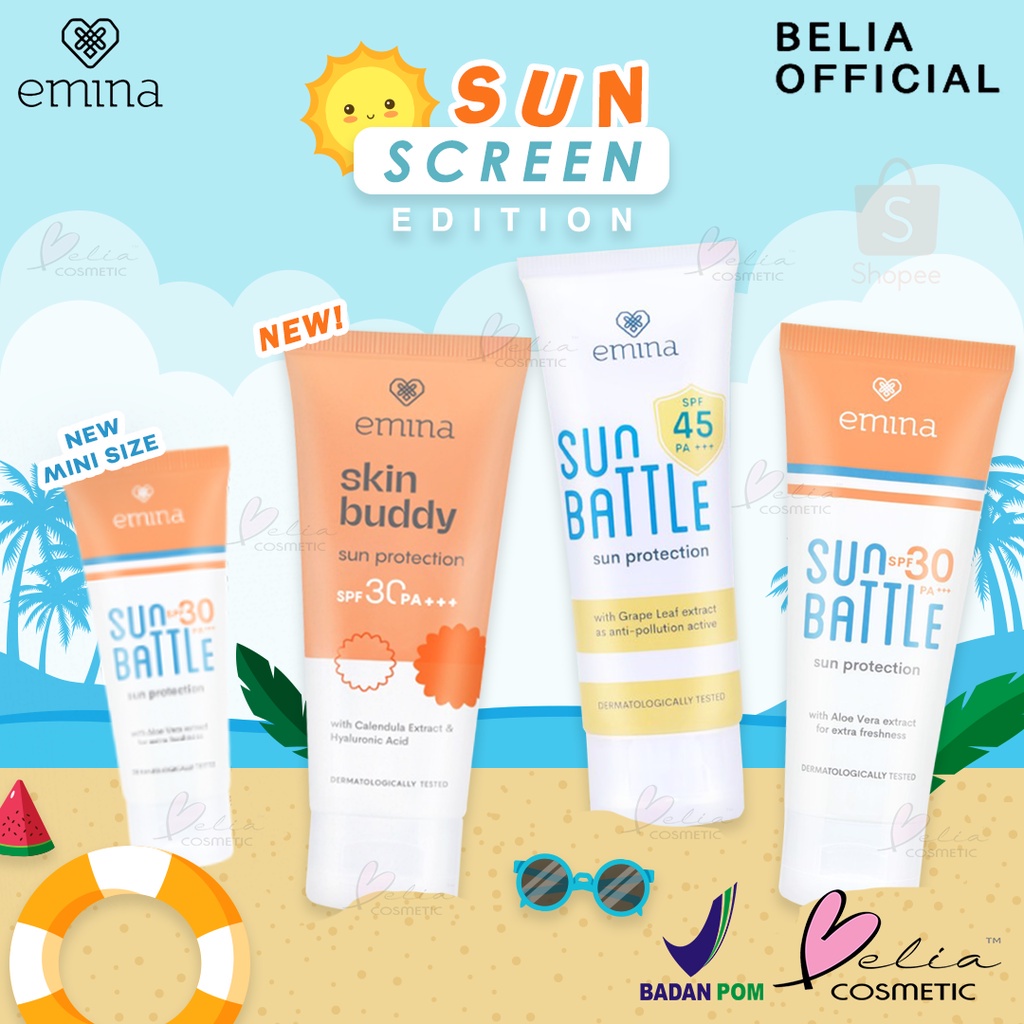 Jual Emina Sun Protection Spf 30 Pa 50ml Emina Sun Battle Spf 45 30ml 30 Pa Sunscreen