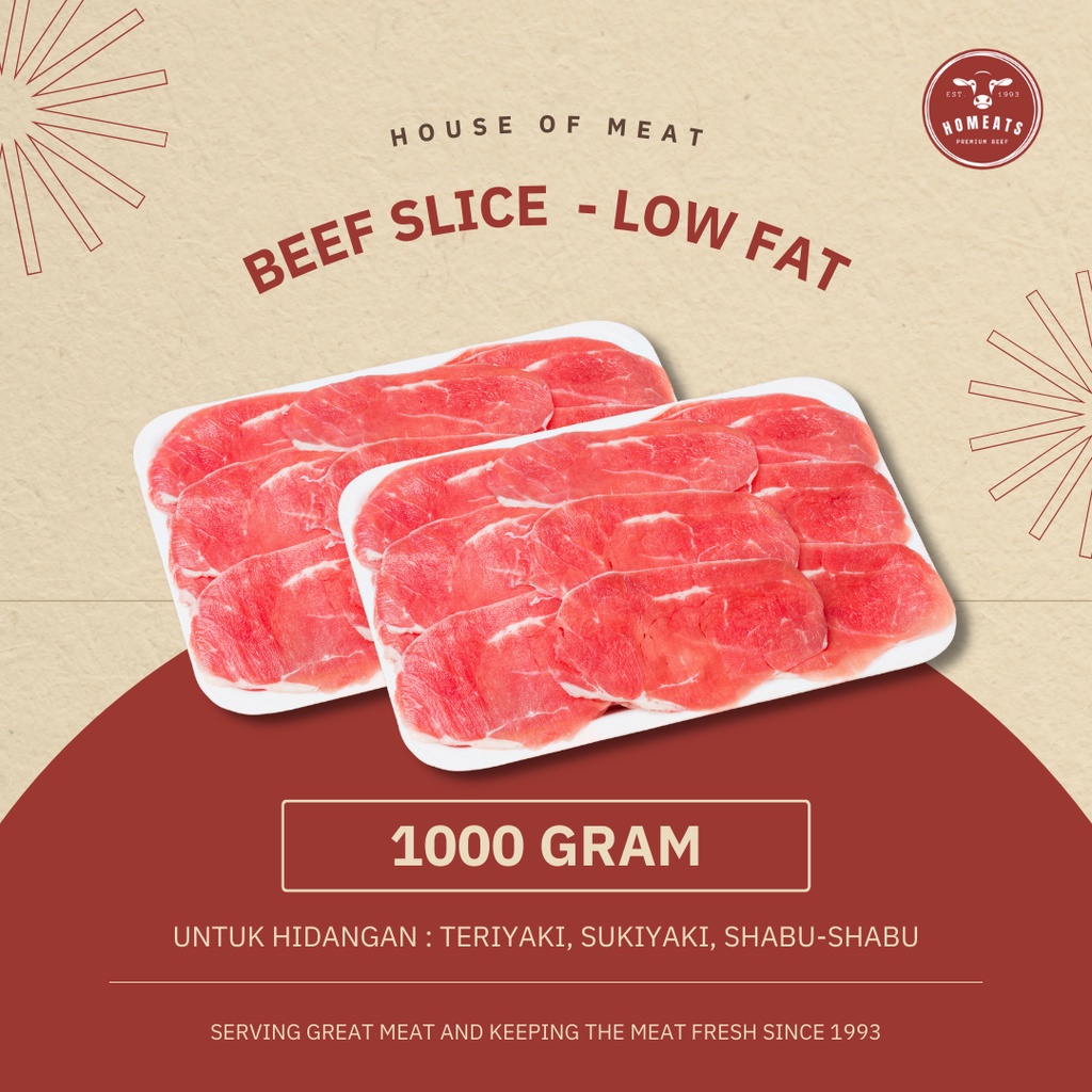 Jual Daging Beef Slice Low Fat Premium Teriyaki Sukiyaki Shabu-Shabu ...