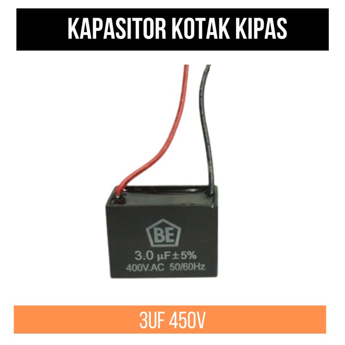 Jual Kapasitor 3UF 450V 3 UF 450 Volt Capacitor Kotak Kipas Angin Pompa Air | Shopee Indonesia