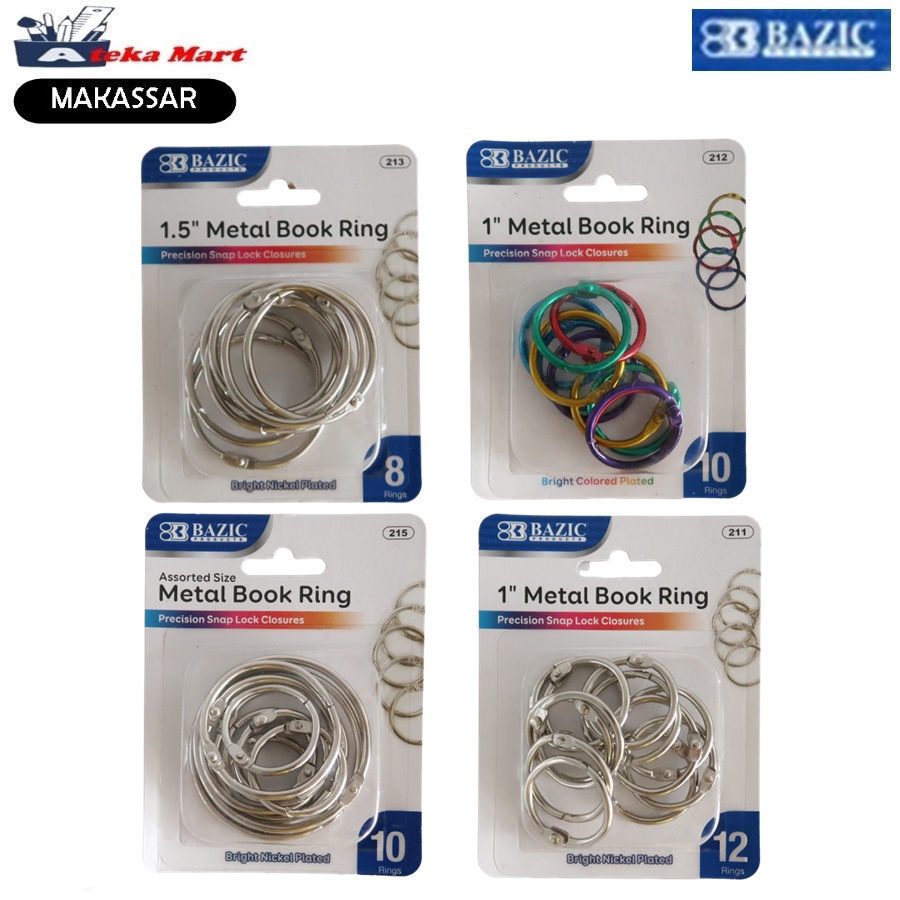 Jual [1CARD] BAZIC METAL RING BOOK RING BUKU | Shopee Indonesia