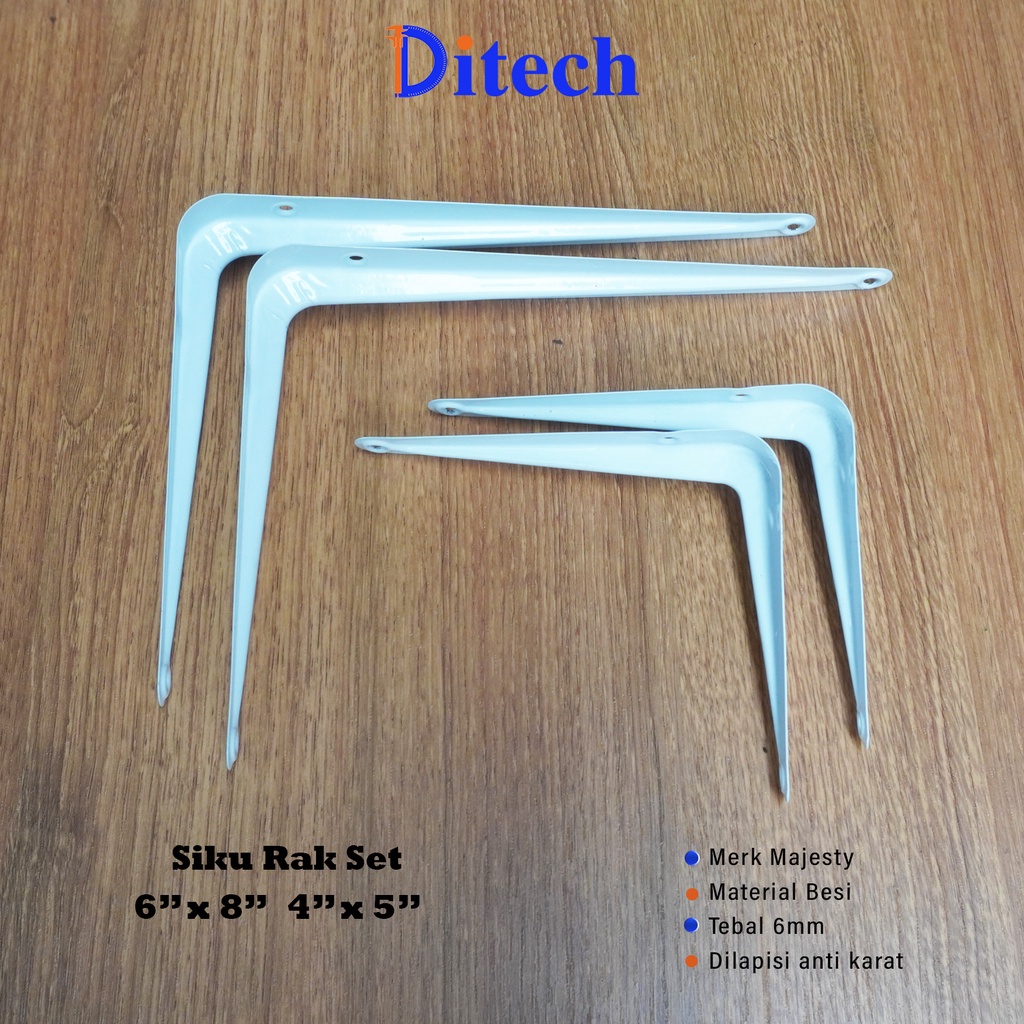 Jual Siku Rak Besi Anti Karat Putih [SET Isi 2 Pcs] Bracket Siku L ...