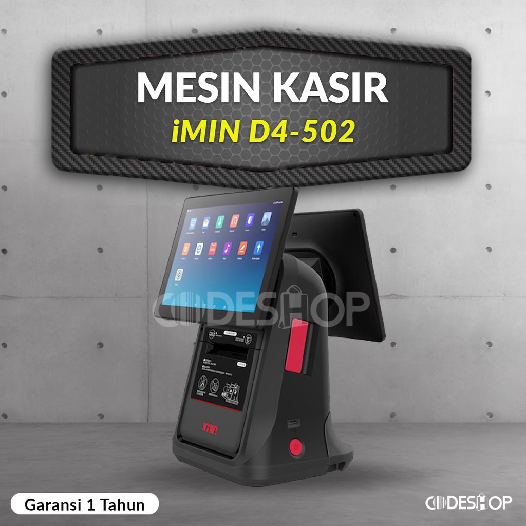 Jual Mesin Kasir POS + Printer IMIN D4-502 Dual Display Android ...