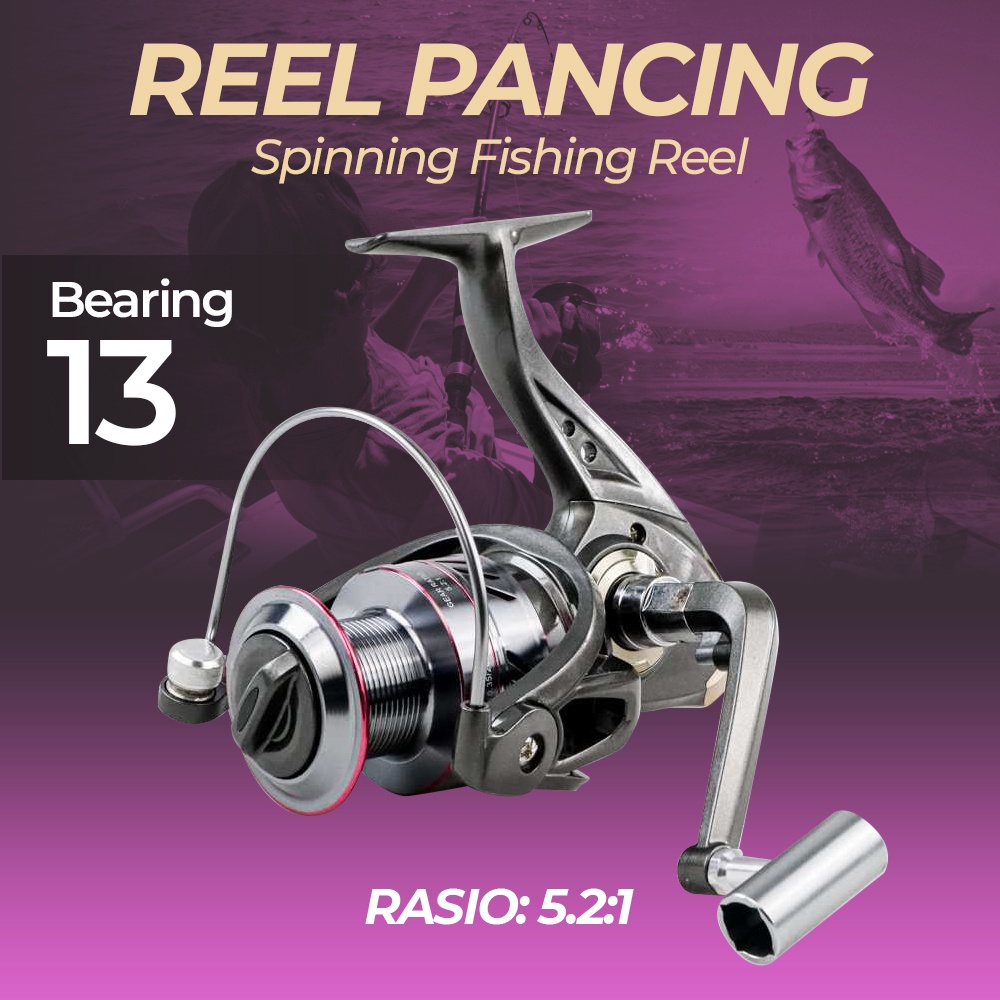 Jual DiaoDeLai Reel Pancing Spinning Fishing Reel 13 Ball Bearing 5.21 ...