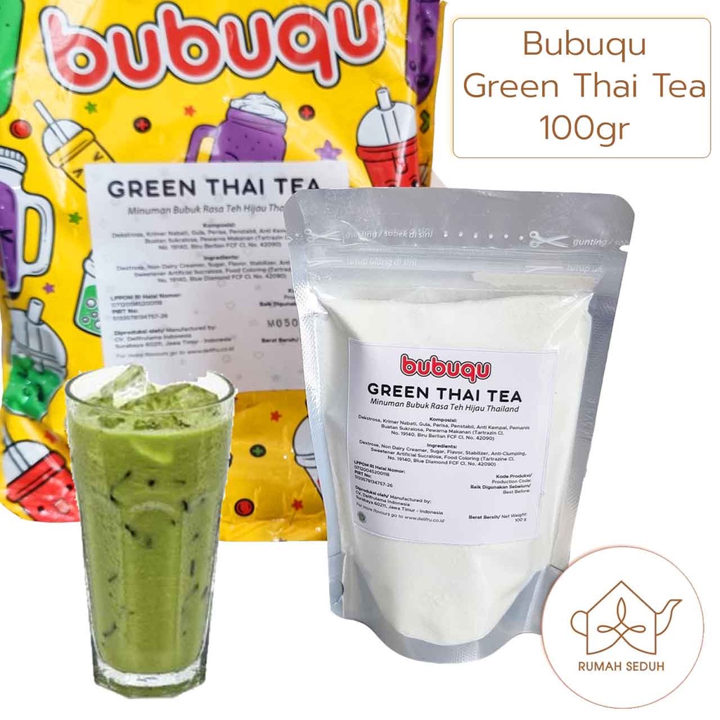 Jual Bubuqu 100gr Green Thai Tea - Minuman Bubuk Thai Green Tea ...