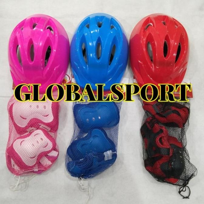 Jual Deker in line skate dan Helm anak POLOS ( 1 SET ) | Shopee Indonesia