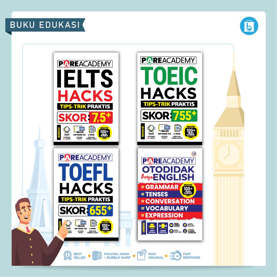 Jual BUKU IELTS - GRAMMAR - CONVERSATION - TOEIC - TOEFL - BAHASA ...