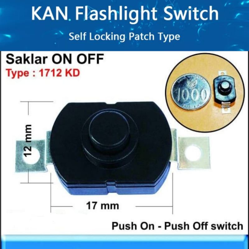 Jual Saklar Senter Self Locking 1A 30V Switch DC ON OFF Button Mini 2 ...