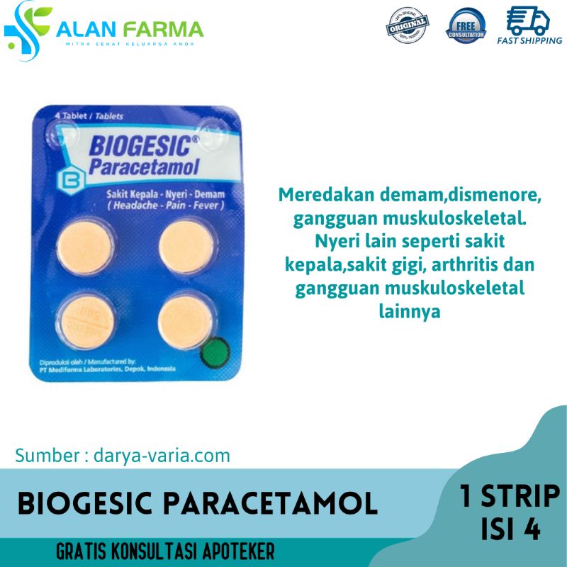 Jual Biogesic | Biogesic Paracetamol | Biogesik Sakit Kepala | Shopee ...