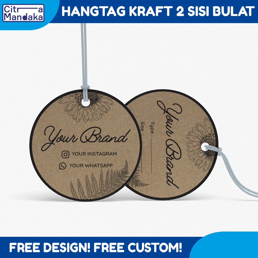 Jual Hang Tag Bulat Custom Kraft Paper 2 Sisi Bulat Free Design | Tag ... Jual Hang Tag Bulat Custom Kraft Paper 2 Sisi Bulat Free Design | Tag ...