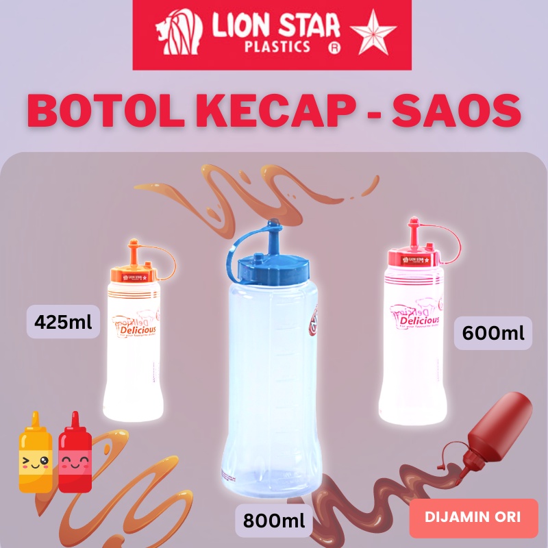Jual Koleksi Botol Saos Kecap 1 lubang - Lion Star - Basic Home ...