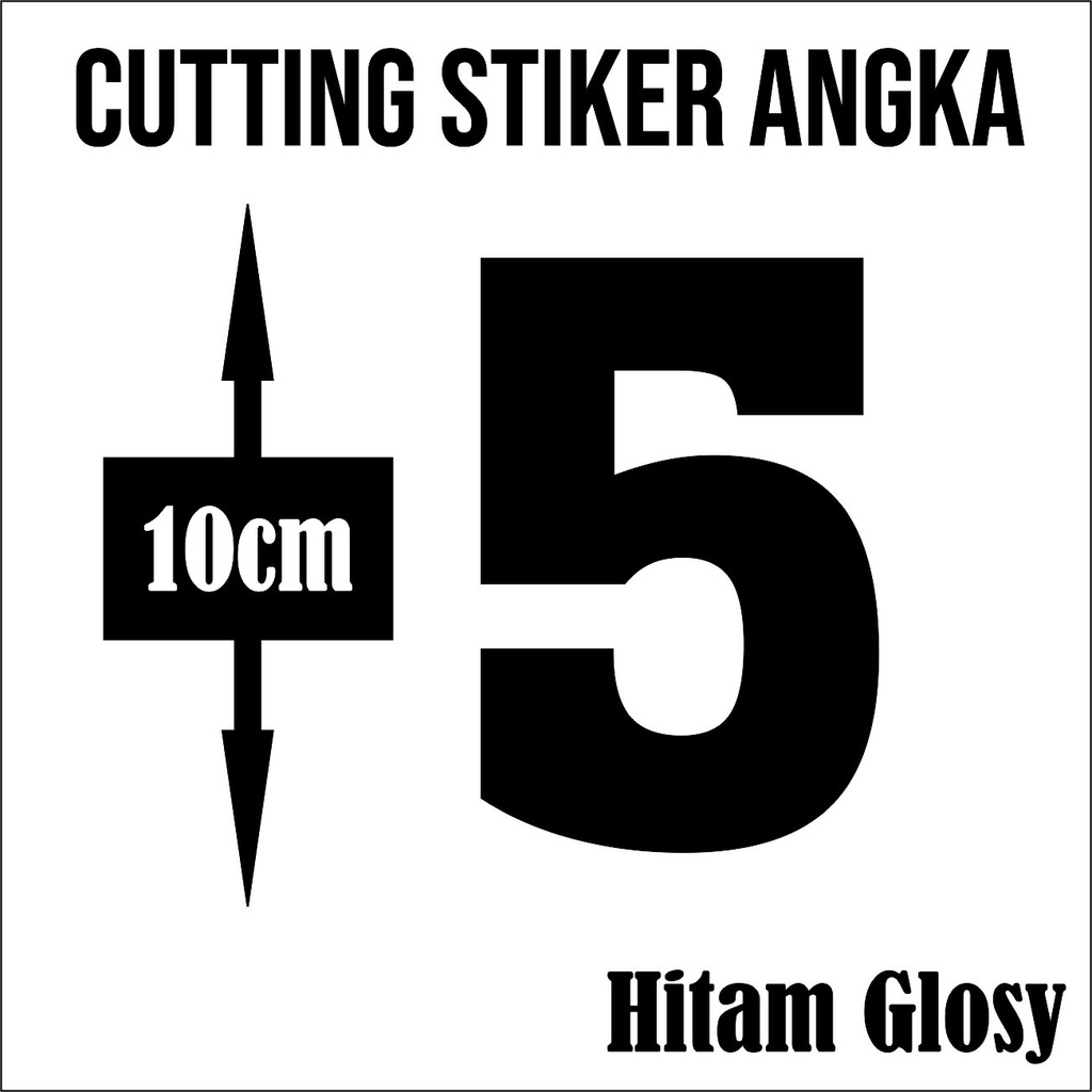 Jual stiker cutting angka - cutting stiker tinggi 10cm - bahan vinil ...