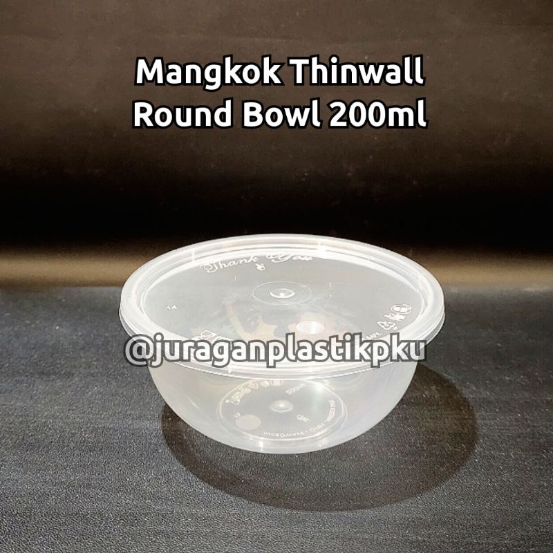 Jual 200ml Mangkok Thinwall Bulat isi 25pcs/pack | Kotak Plastik Round Bowl 200 ml Salad Dessert ...
