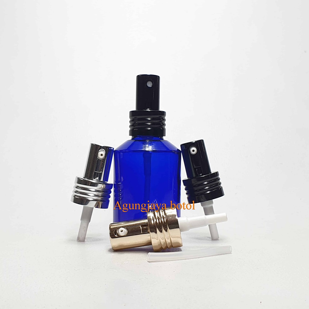 Jual Botol Kaca GD 60 Ml Biru Ori Tutup Pump Treatment / Botol Kaca ...