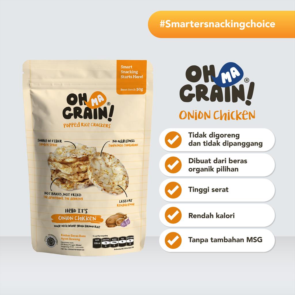 Jual Oh Ma Grain Rice Crackers 50g ( Onion Chicken ) Kerupuk Beras ...