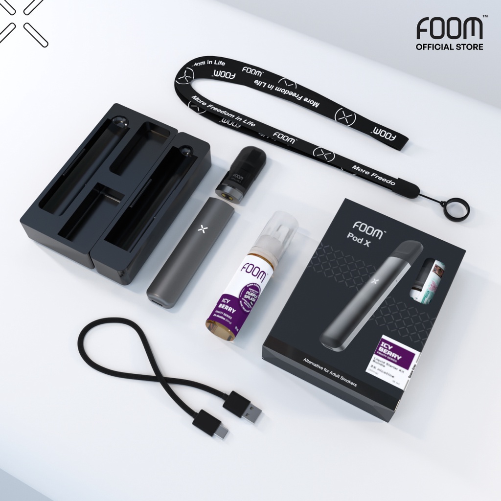 Jual FOOM POD X BUNDLING LIQUID (SPACE GRAY ICY BERRY 15ML) | Shopee ...