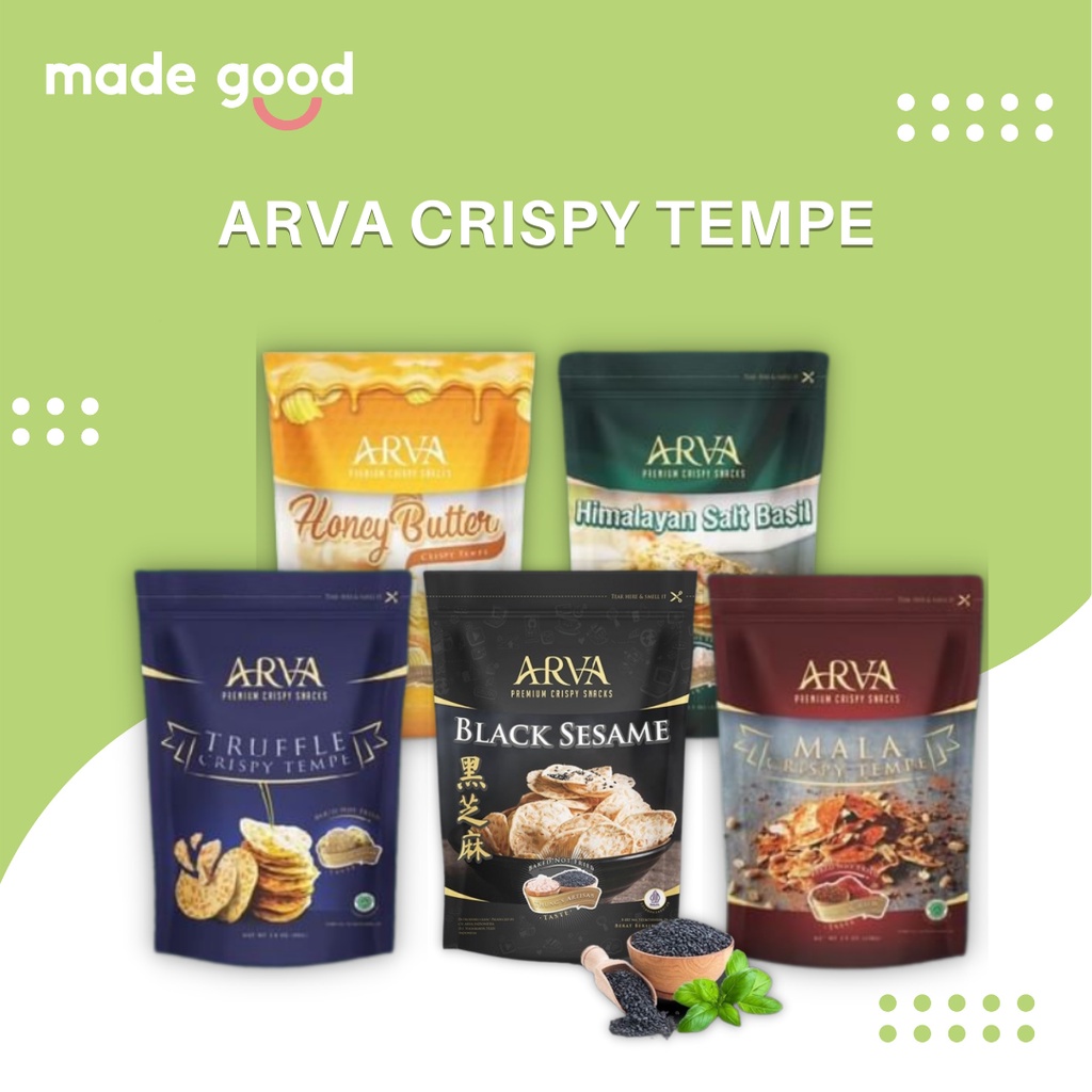 Jual ARVA Crispy Tempe 100gr Snack Tempe Sehat Panggang Tidak Digoreng ...
