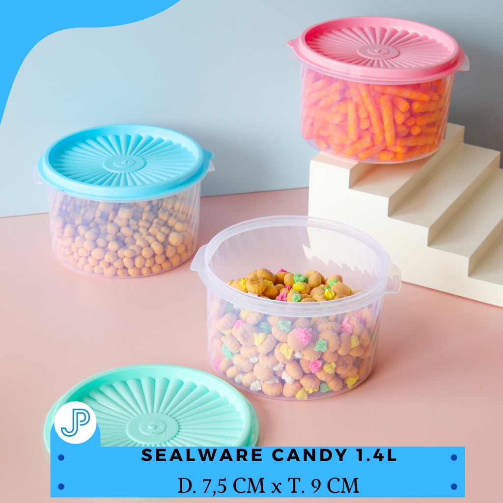 Jual Sealware Toples Premium Plastik Bulat Uk 1400ml Kedap Udara Warna Pastel Candy Series ...