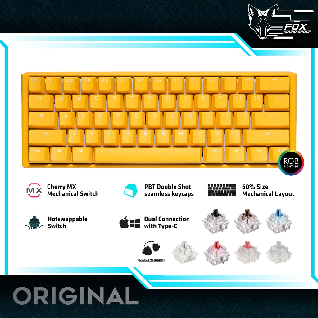 Jual Ducky One 3 Yellow mini 60% Hotswap Double Shot PBT QUACK ...