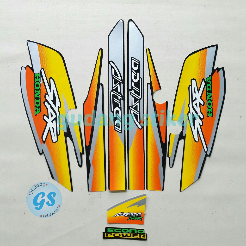 Jual stiker sticker striping honda astrea star 1996 kuning | Shopee ...