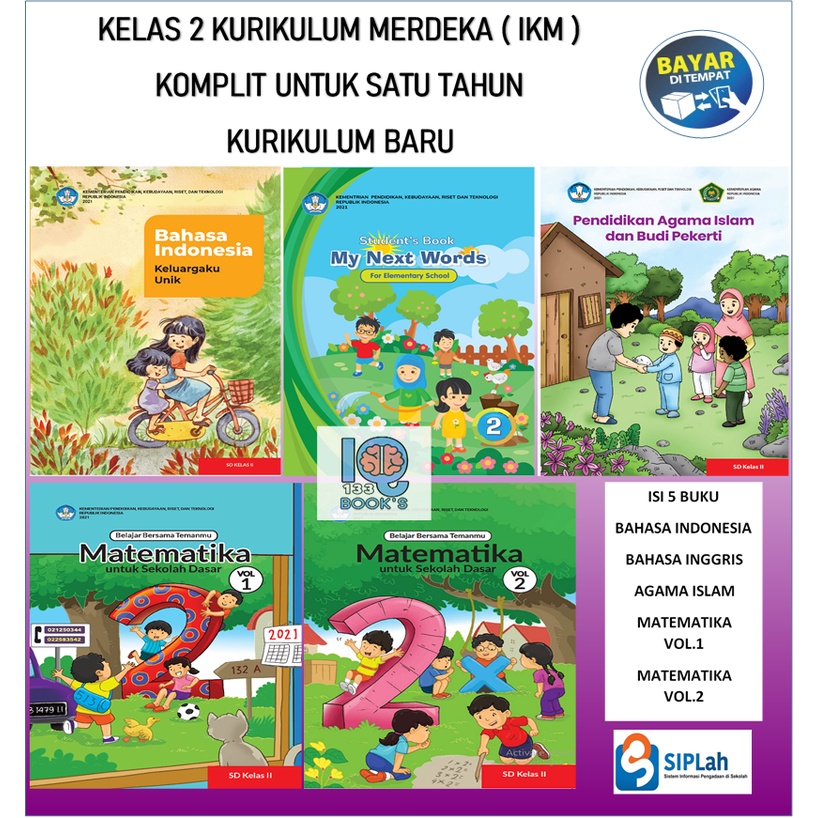 Jual kelas 2 set isi 5 buku pelajaran sekolah kurikulum merdeka ikm ...