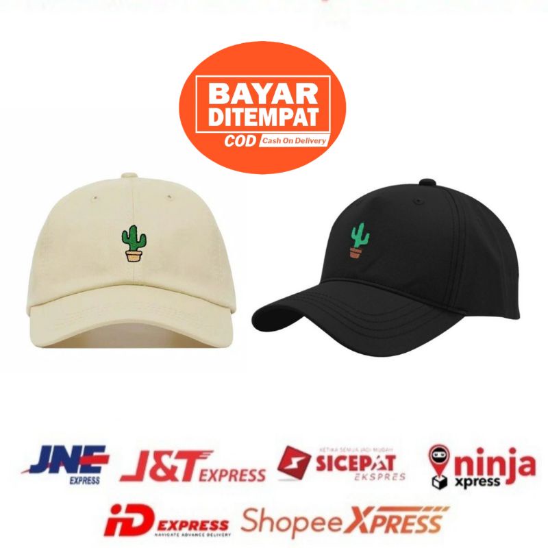 Jual PROMO Topi baseball kaktus cream | Shopee Indonesia