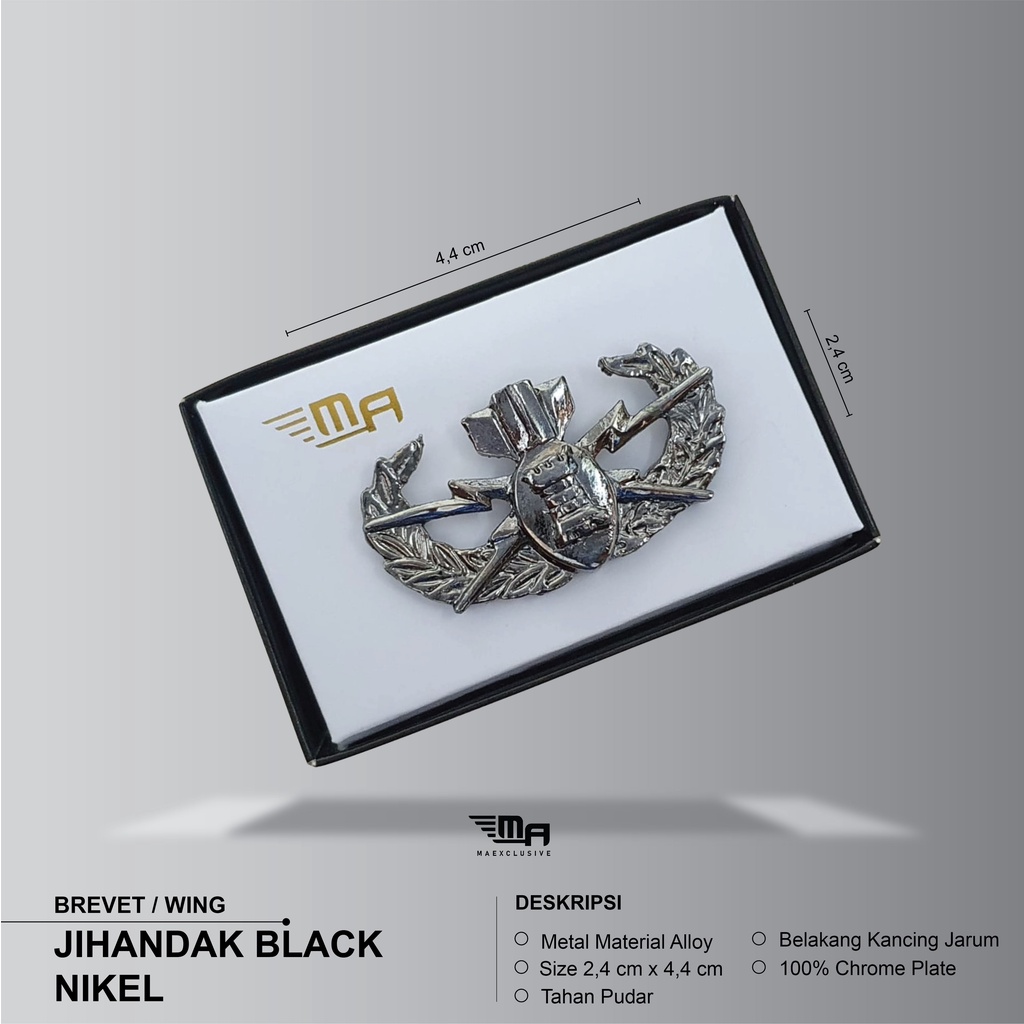 Jual WING JIHANDAK PDH BRIVET BREVET PIN JIHANDAK BLACK NIKEL | Shopee ...