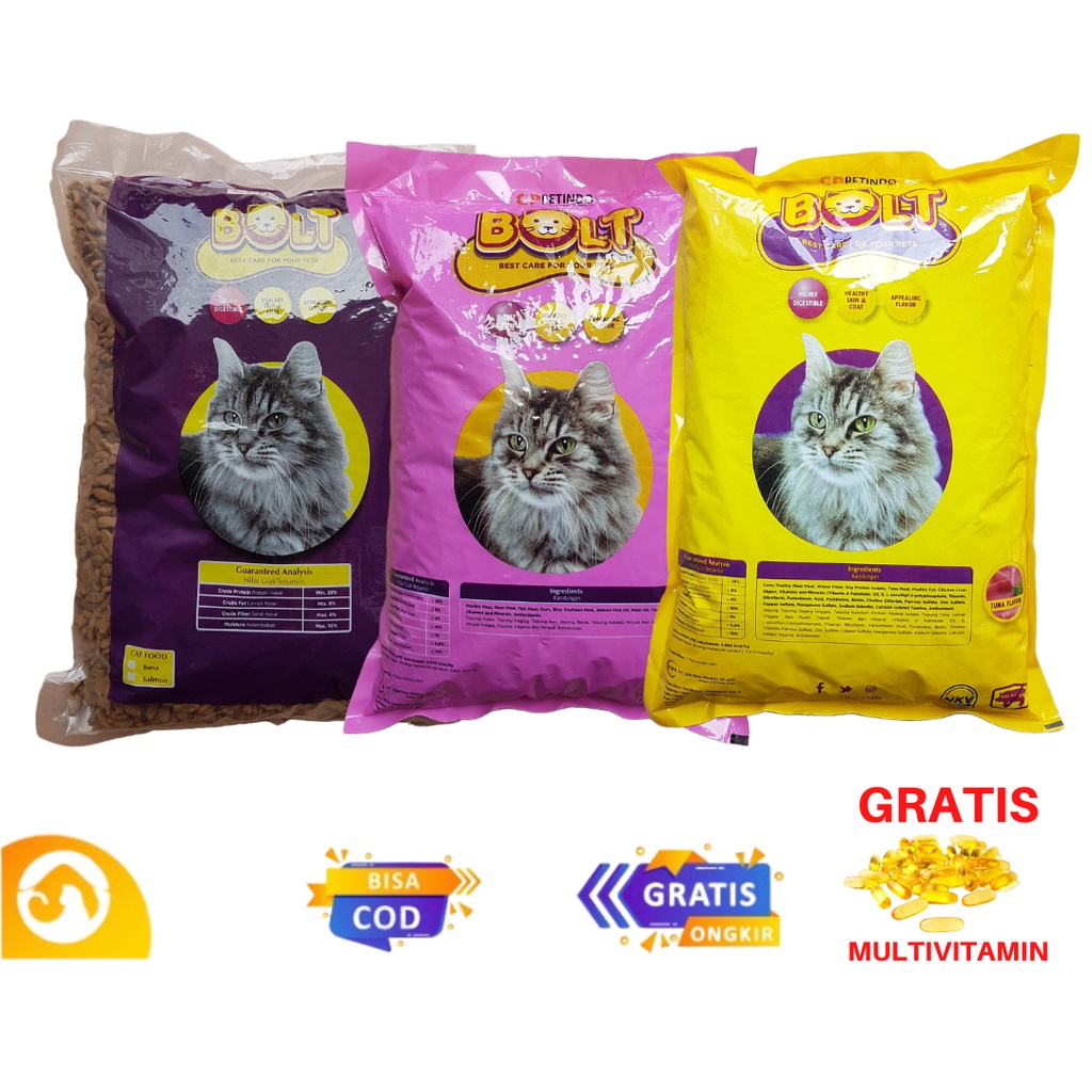 Jual Bolt Cat Food Premium Makanan Kucing Tuna Adult Kitten Anak Dewasa ...
